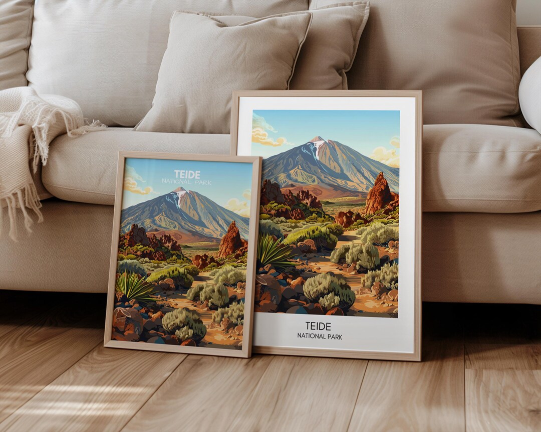 Tenerife Poster Teide National Park Travel Poster Spain Canary Islands ...