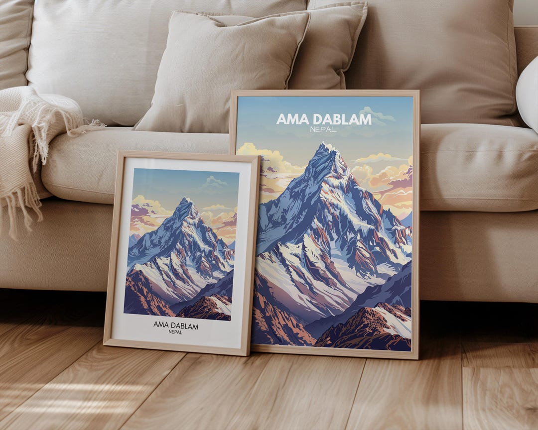Ama Dablam Poster Nepal Travel Poster Himalaya Asia Gift Travel Nature ...