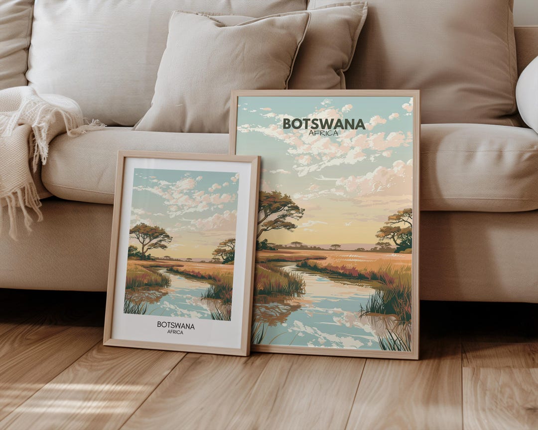 Botswana Poster Africa Travel Poster I Gift Travel Nature Landscape ...