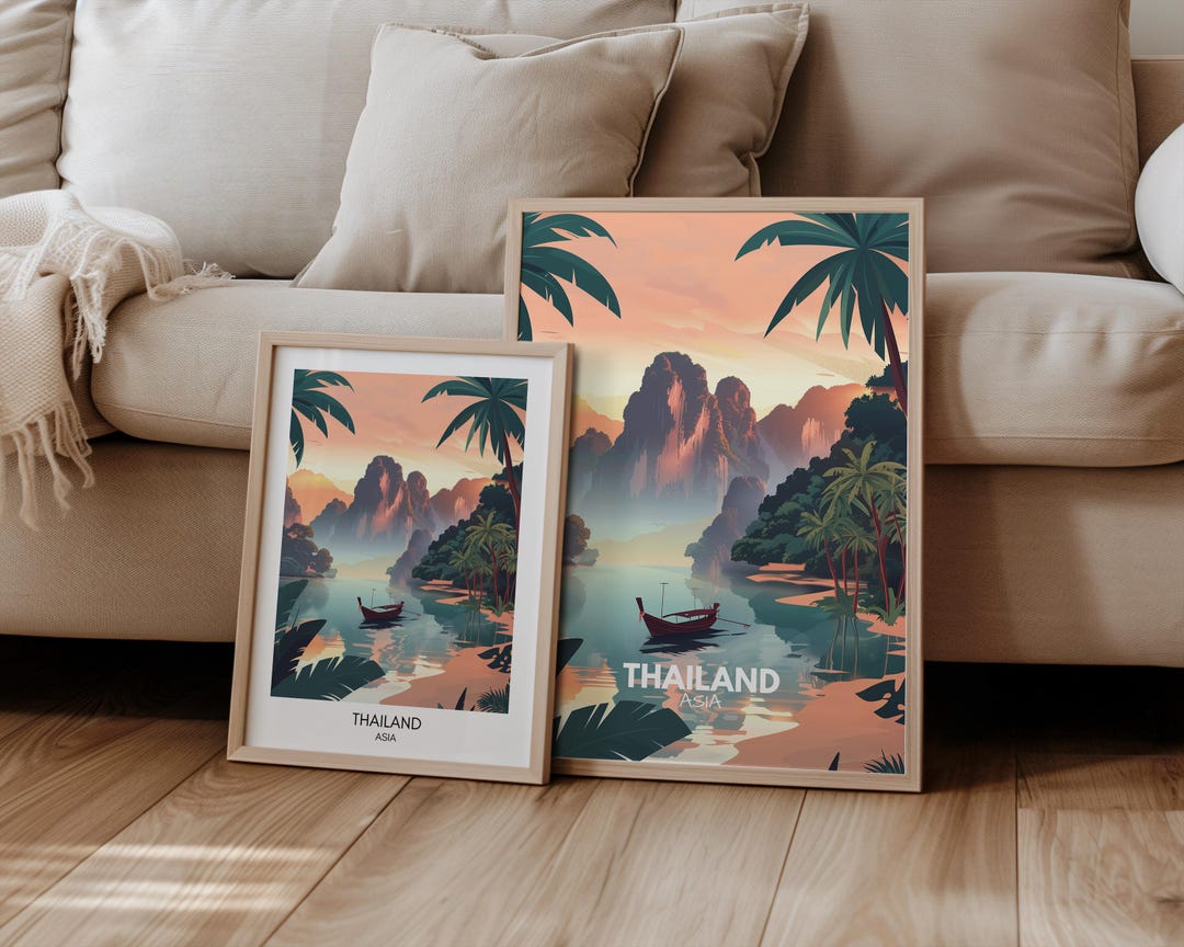 Thailand Poster Asia Travel Poster I Gift Travel Nature Bay Landscape ...