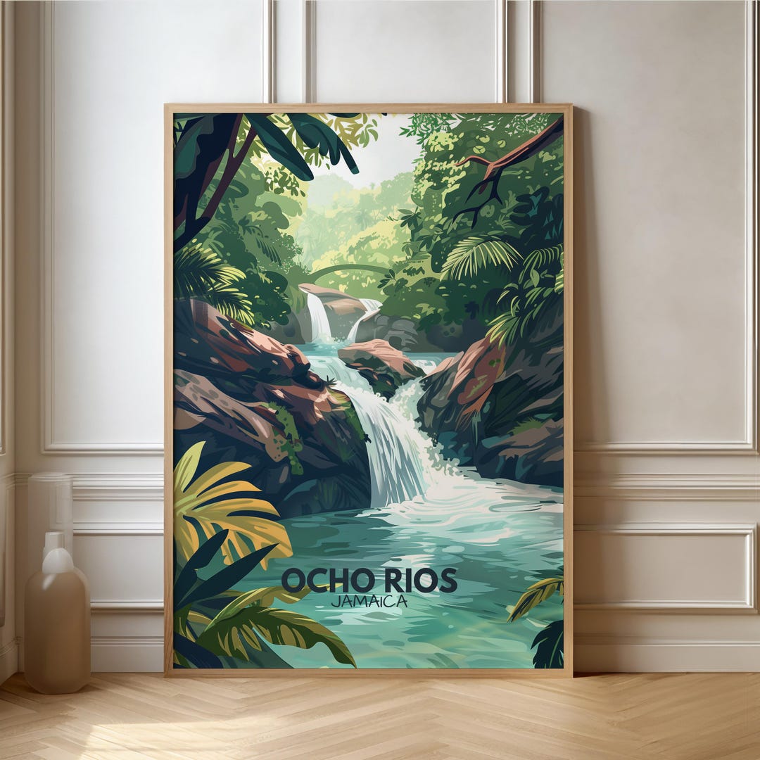 Travel Poster Ocho Rios Jamaica Caribbean Central America Travel Gift ...