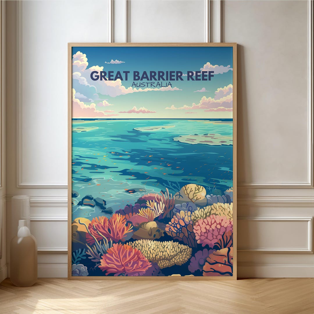 Great Barrier Reef Poster Australia Travel Poster Oceania | Gift Travel ...