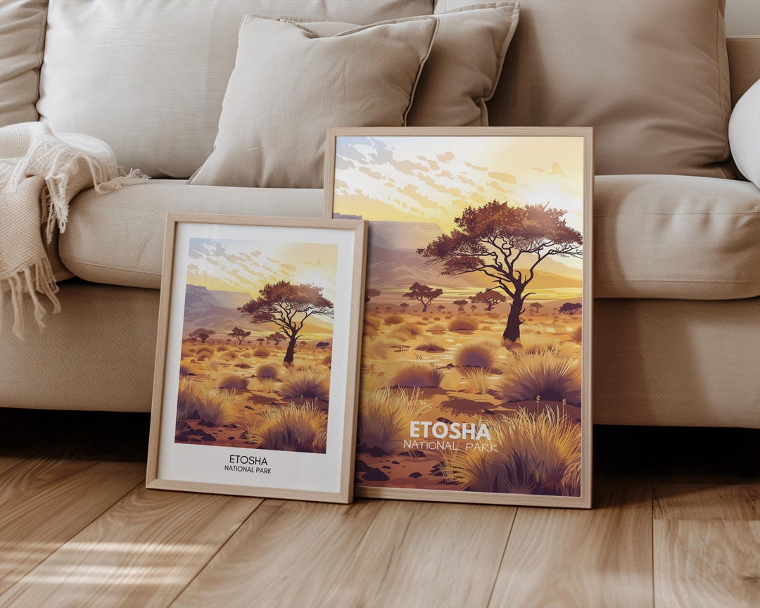 Namibia Poster Etosha National Park Travel Poster Africa | Gift Travel ...