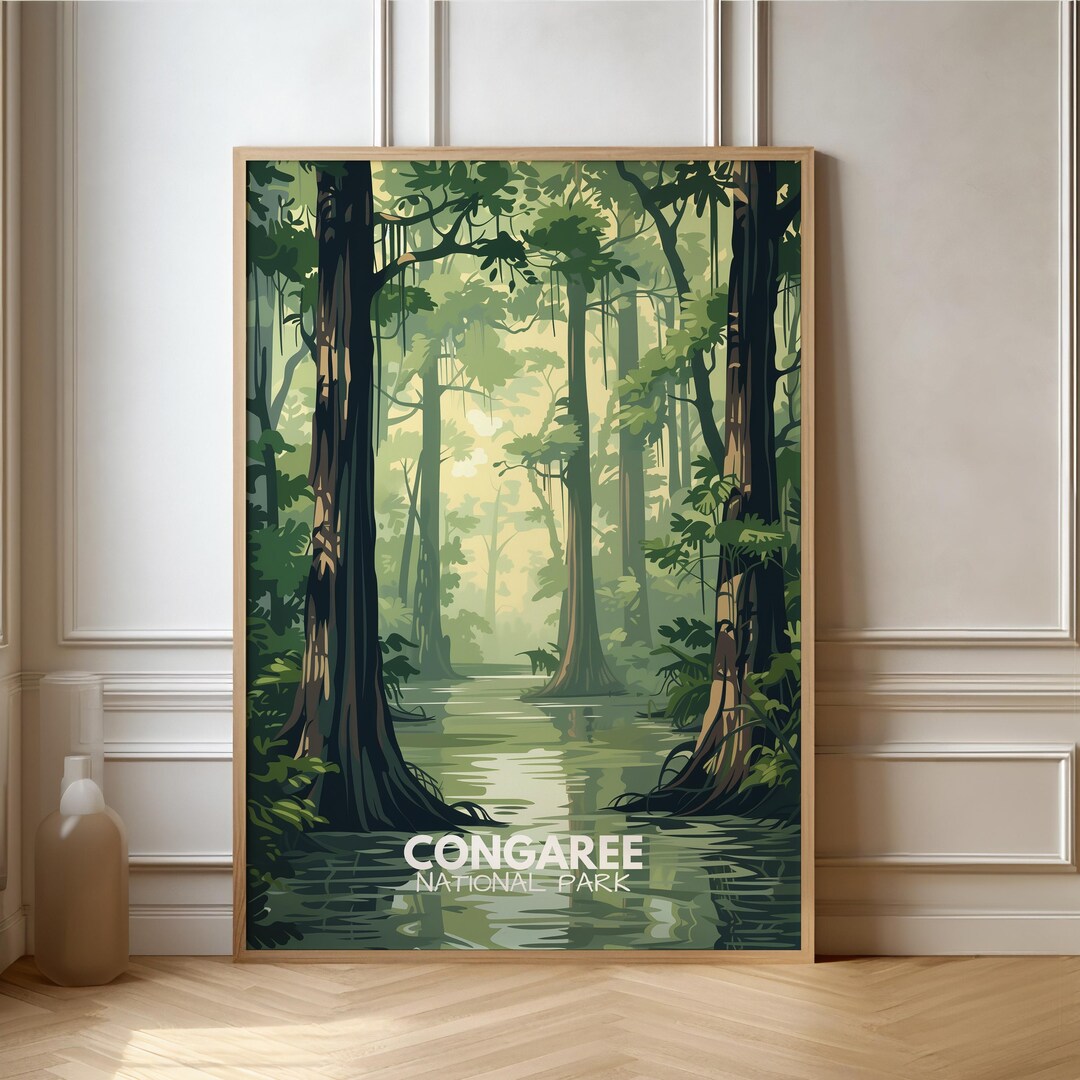 Congaree Poster National Park South Carolina Travel Poster USA | Gift ...