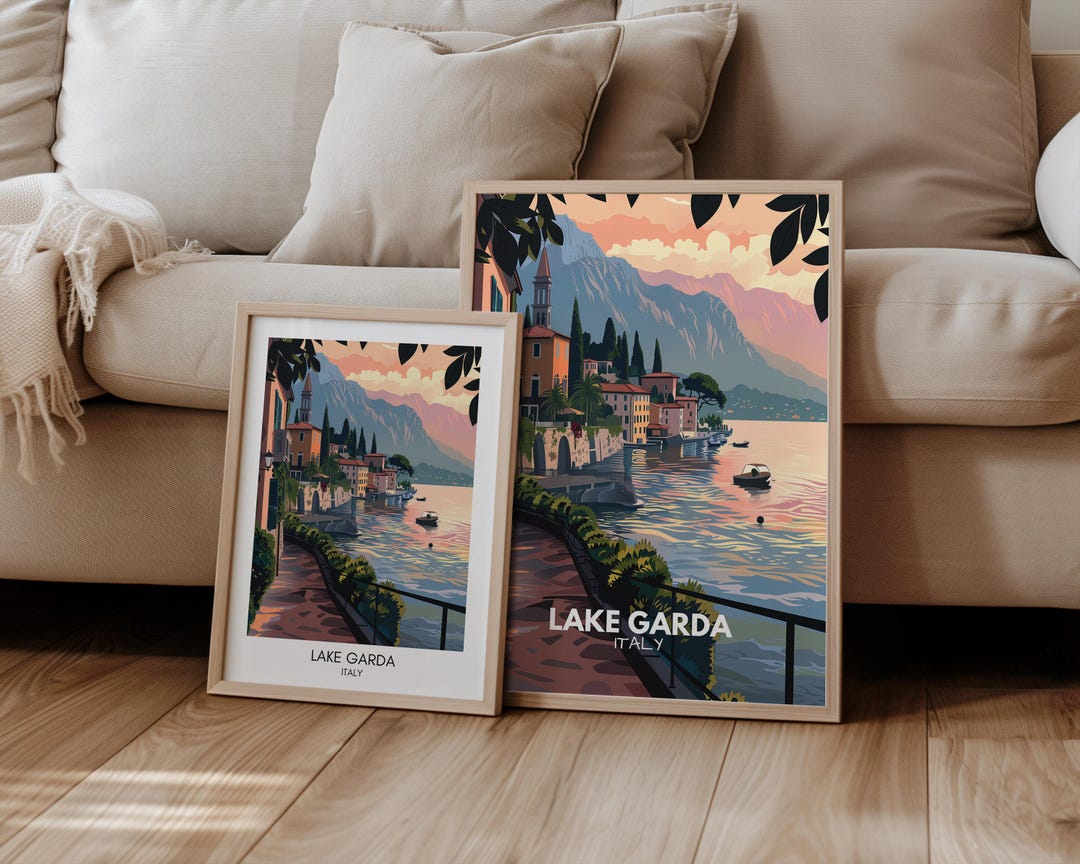 Lake Garda Poster Italy Travel Poster I Gift Travel Lake Nature ...