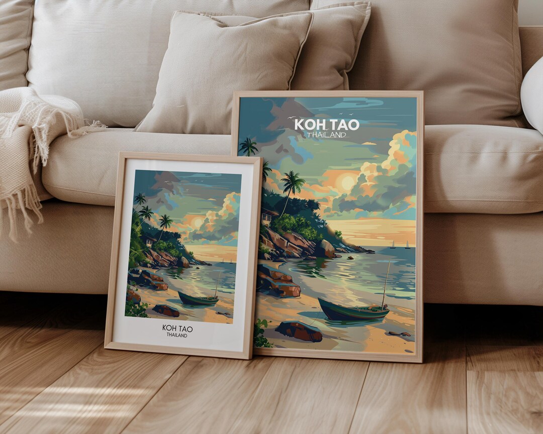 Koh Tao Poster Thailand Travel Poster Asia Gift Travel Nature Beach ...