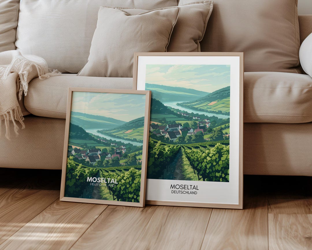 Mosel Poster Mosel Valley Travel Poster Germany | Gift Travel Hiking ...