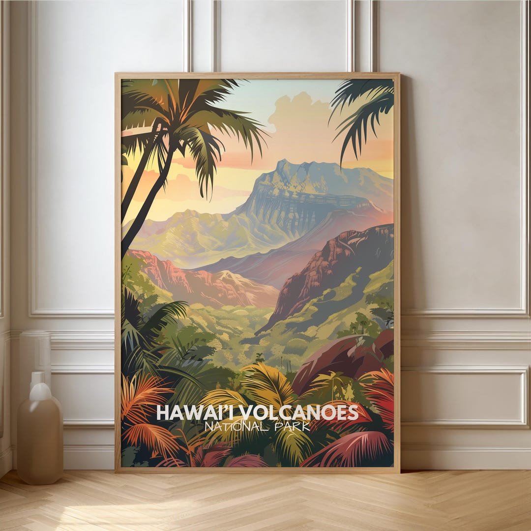 Hawai'i Volcanoes Poster National Park Hawaii Travel Poster USA Gift ...