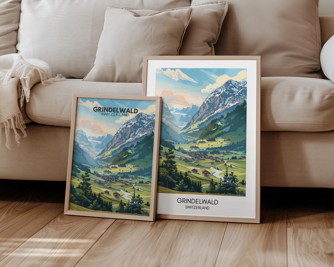 Grindelwald Poster Switzerland Travel Poster Europe I Gift Travel ...