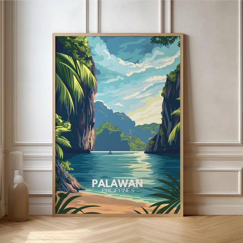 Palawan Poster Philippines Travel Poster Asia | Gift Travel Nature ...
