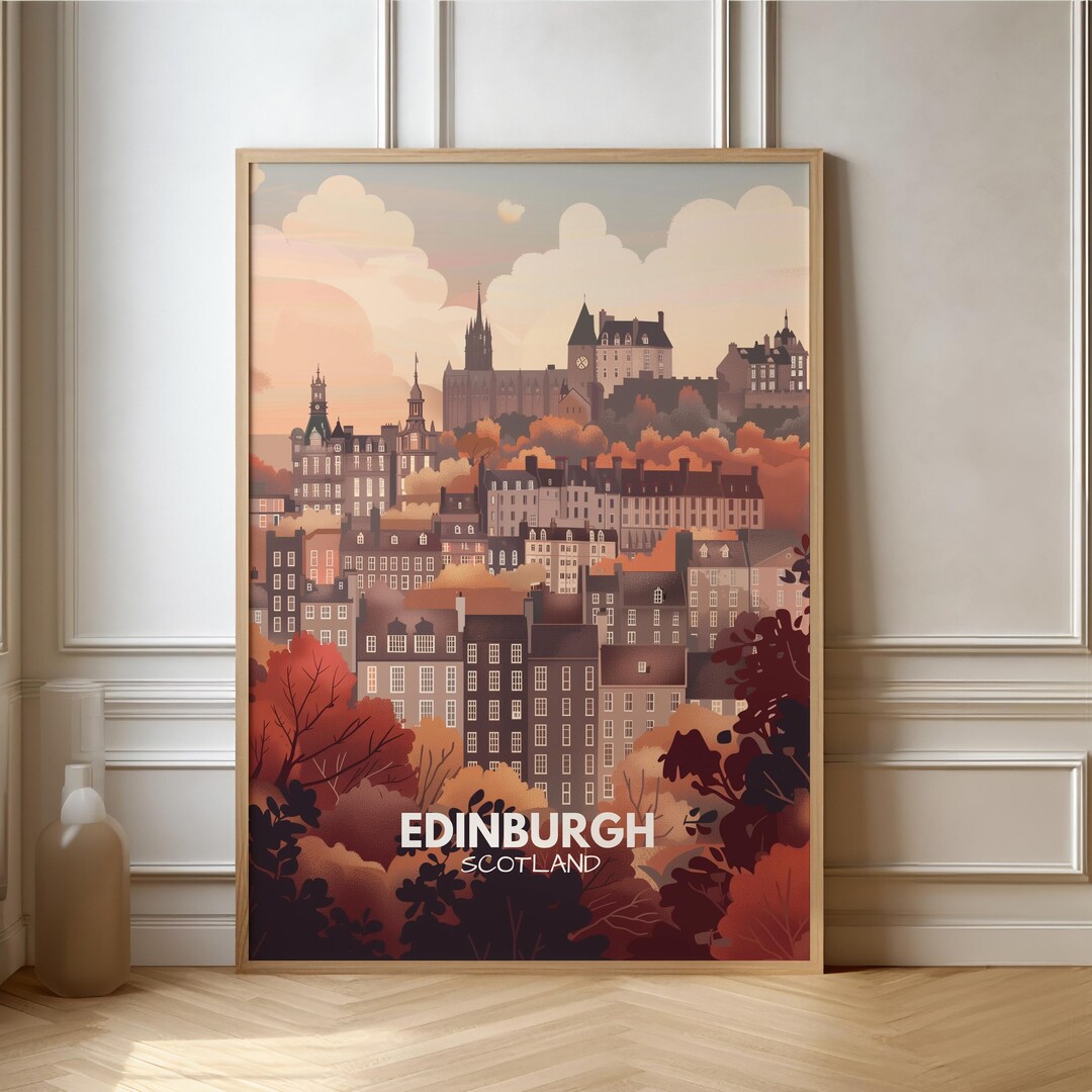 Edinburgh Poster Scotland Travel Poster UK Europe | Gift for Travel ...