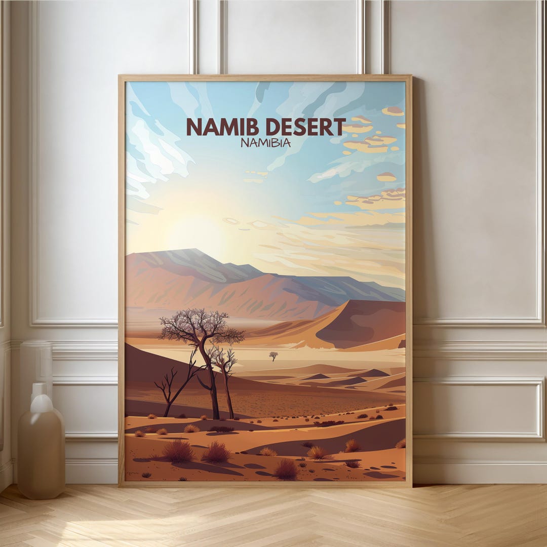 Namibia Poster Namib Desert Africa Travel Poster | Gift Travel ...