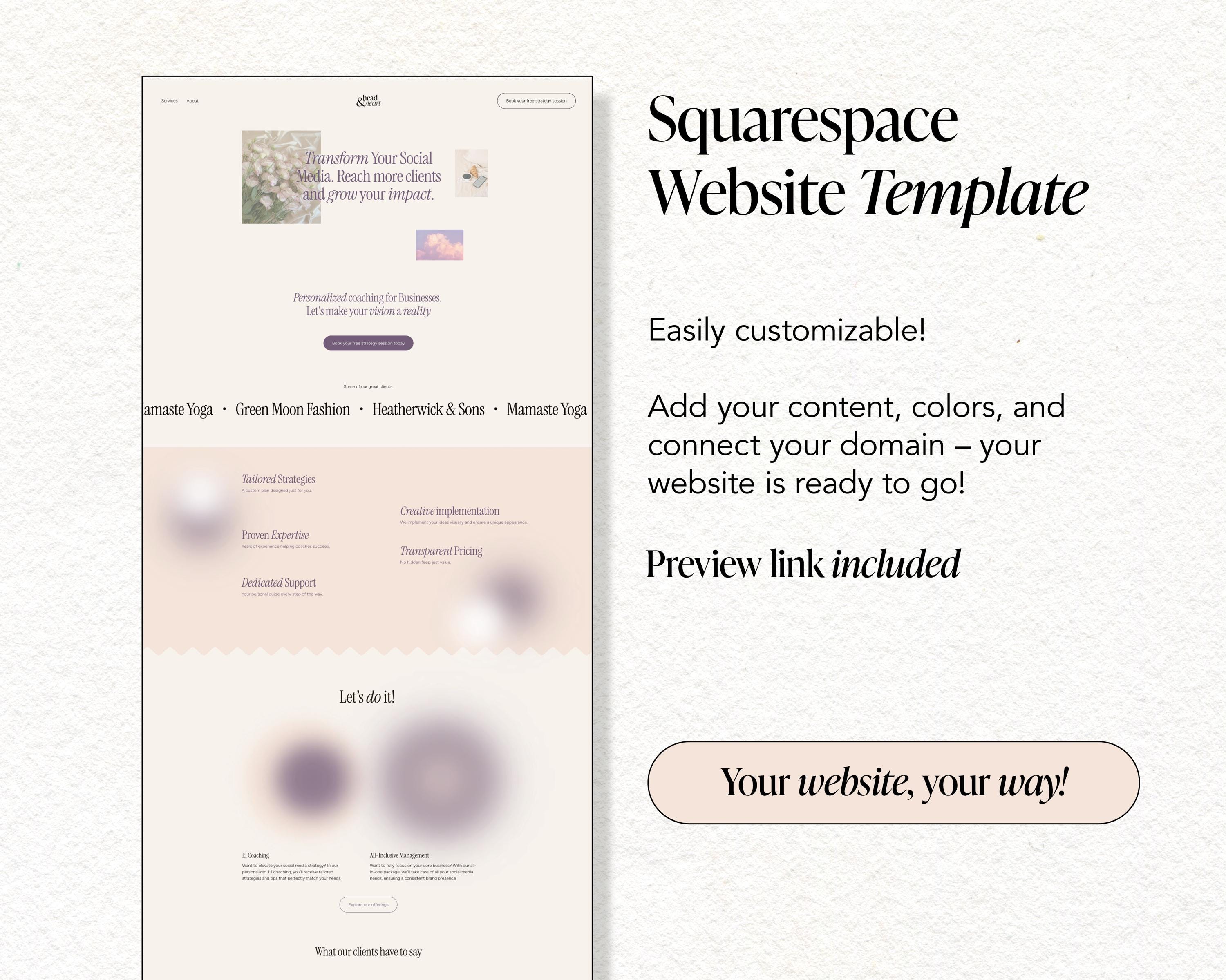 Squarespace Template for Social Media Coaches: Boost Your Brand I ...