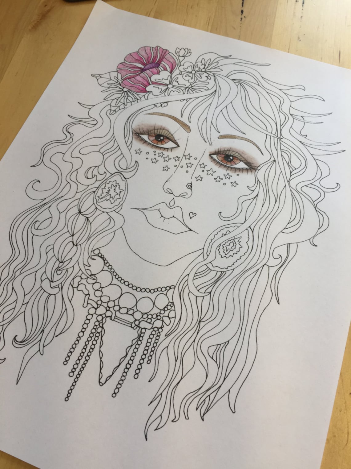 Free Spirit Adult Coloring Page Instant Digital Download Bohemian Theme ...