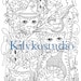 Abstract Cats Adult Coloring Page Instant Digital Download Pdf Journal ...