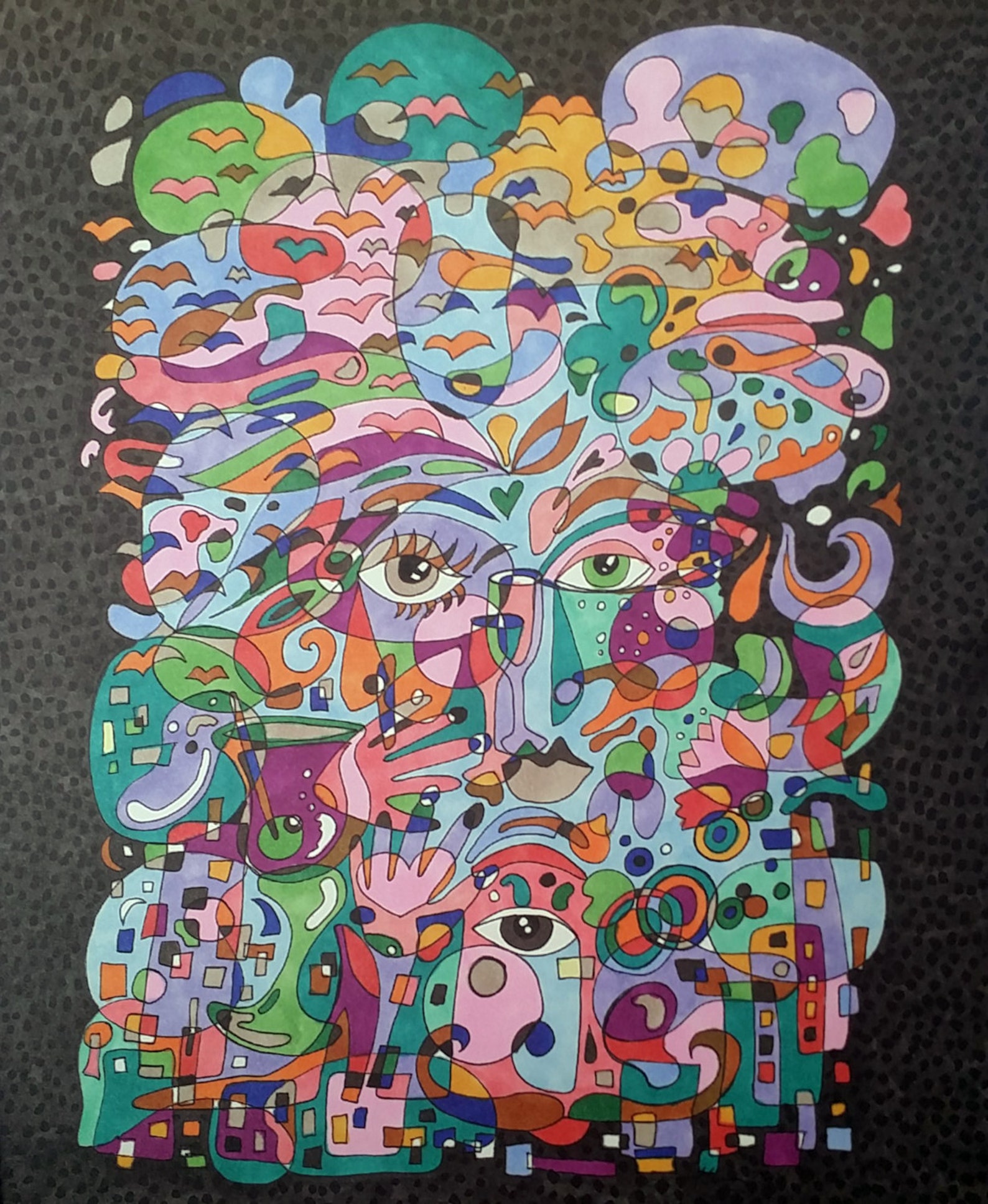 Abstract Coloring Page Digital Download Party Face - Etsy