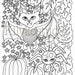 Halloween Bat Spider Pumpkins Fall Leaves Adult Coloring Page - Etsy