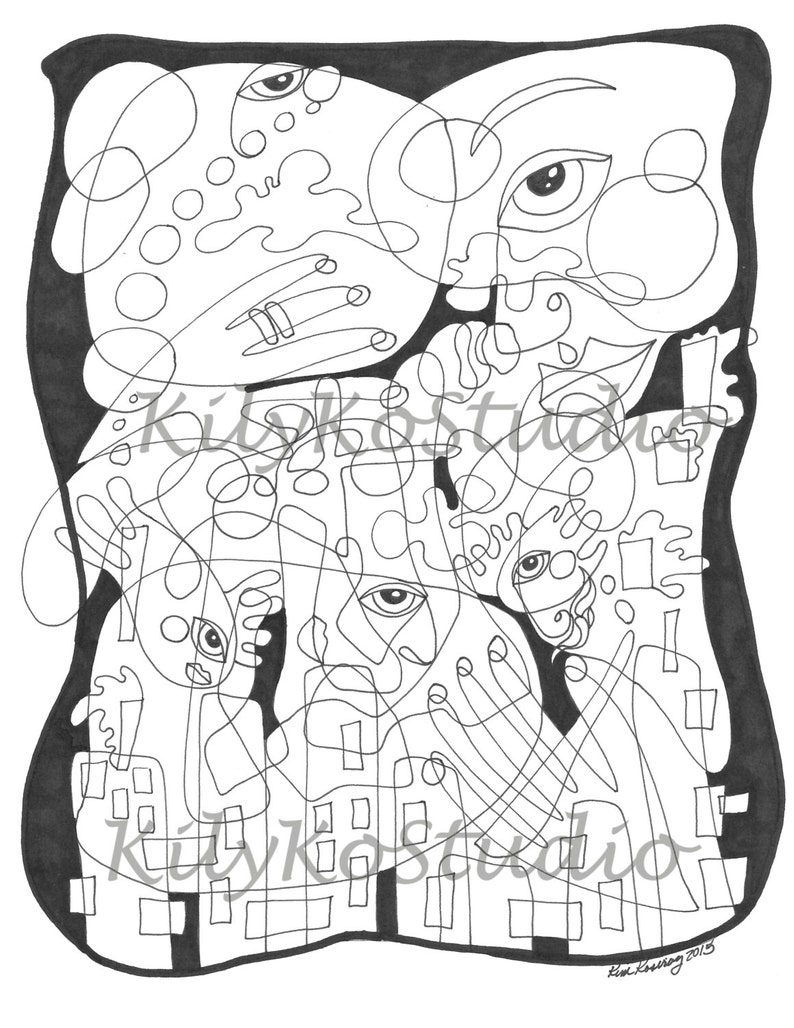 Abstract Coloring Page Modern Art Digital Download - Etsy