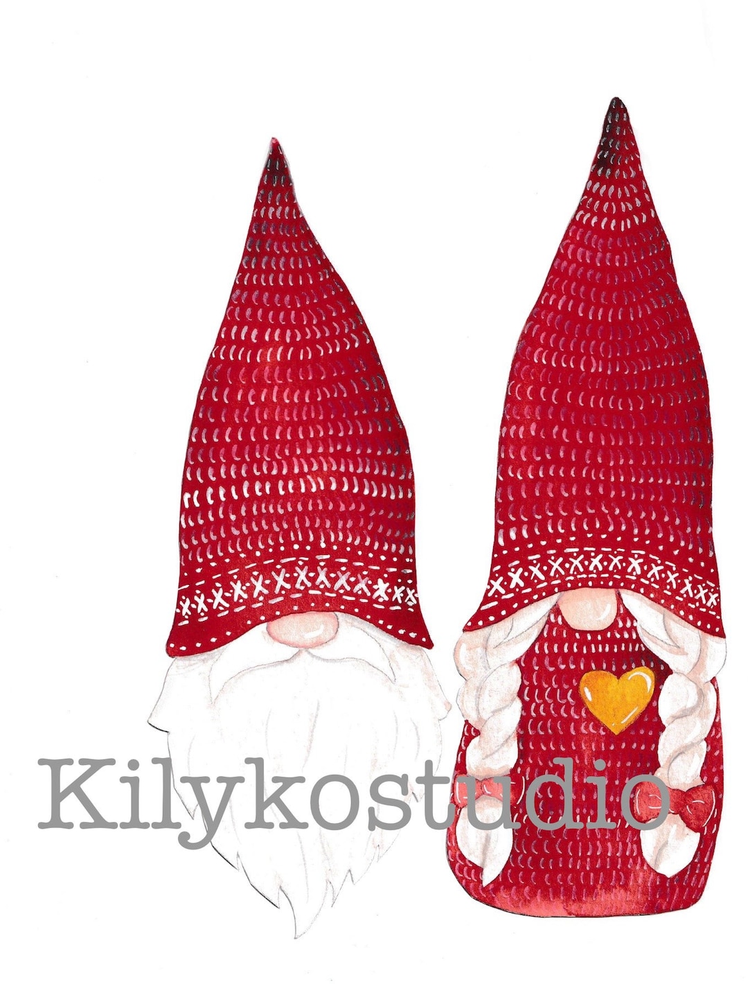 Red Gnomes Collage Paper Dolls Book Markers Mixed Media Junk Journaling ...