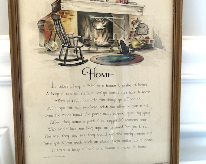 Antique Framed Print of the Poem "home" by Edgar A. Guest - Etsy