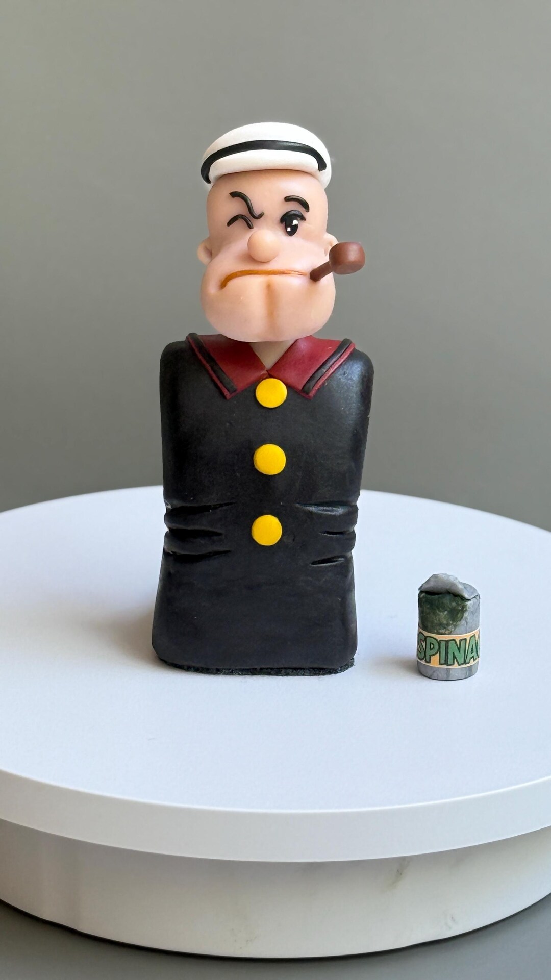 Popeye the Sailor Man Polymer Clay Bust – Handmade Cartoon Figurine ...