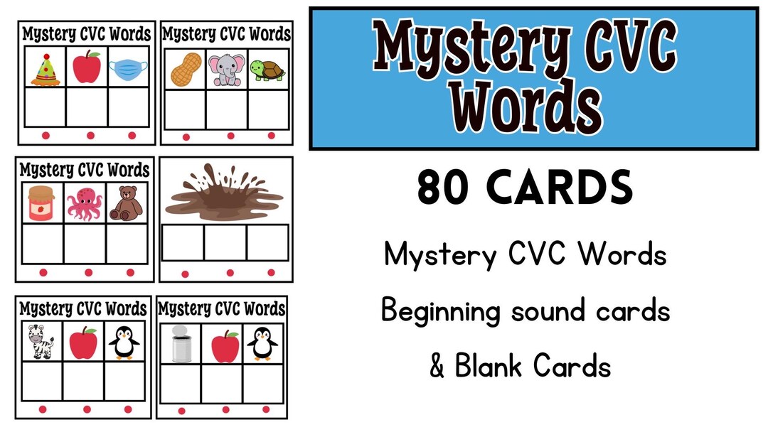 Mystery CVC Words, Centers, CVC Words Practice, School, Phonics - Etsy