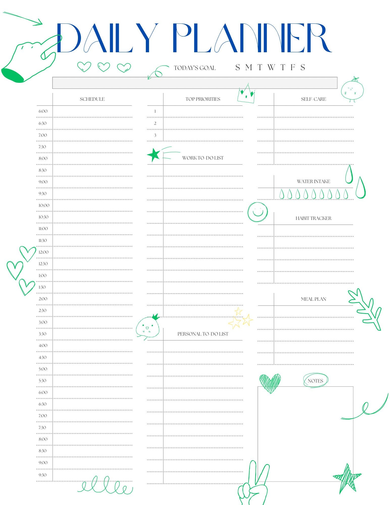Daily to Do List Printable, Instant Download, Daily Planner, Daily ...