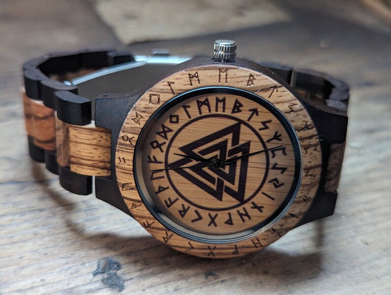 Norse Rune Numerals Wooden Watch, Viking Watch, Beautiful Luxury Watch ...