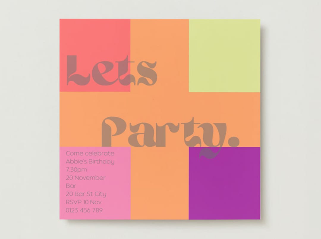 Editable Party Invitation Bright - Etsy