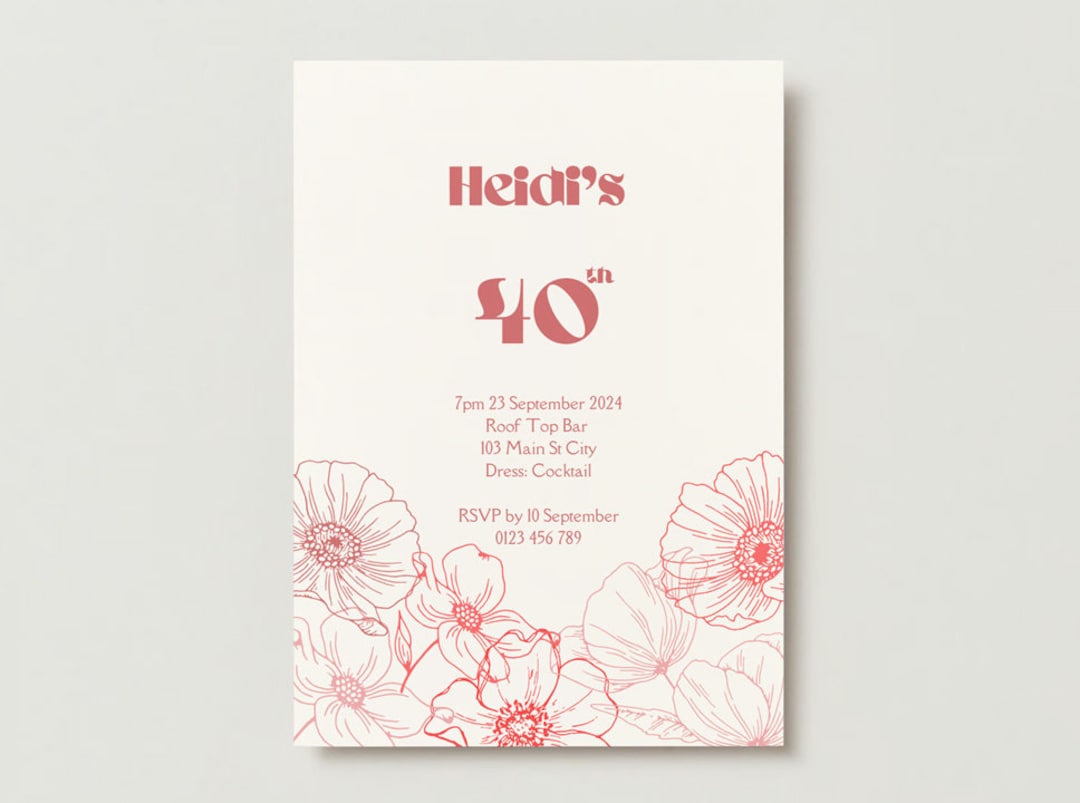 Editable Poppy Birthday Invitation - Etsy