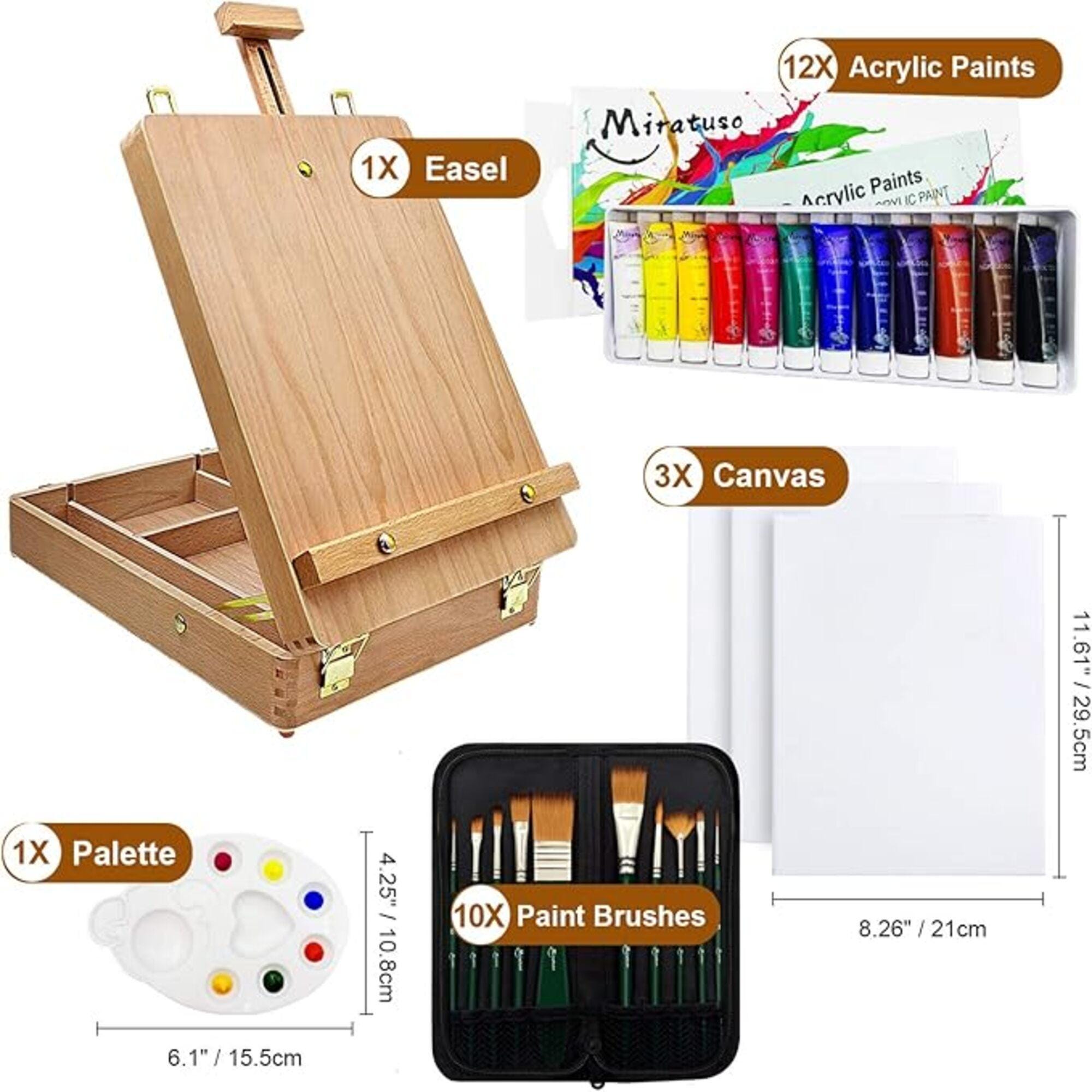 Artist Painting Set of 27 Pieces, Deluxe Art Supplies, Wooden Sketch ...
