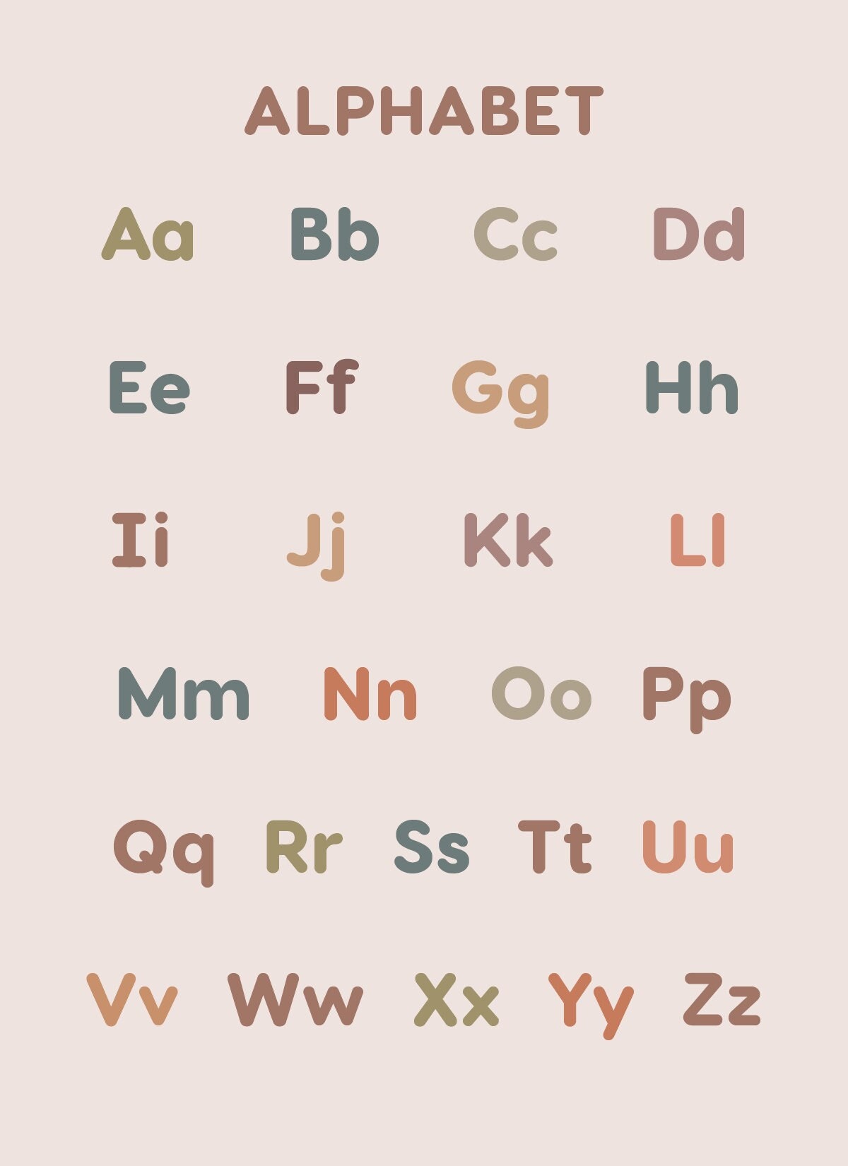 Alphabet Chart - Etsy