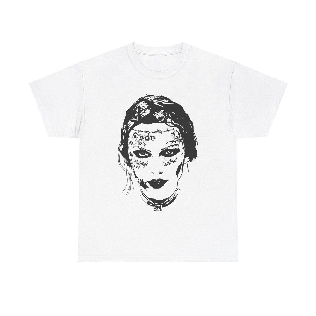 Tay Post Tattoo Shirt T-shirt TTPD Unisex White Artistic Vibes Drawing ...