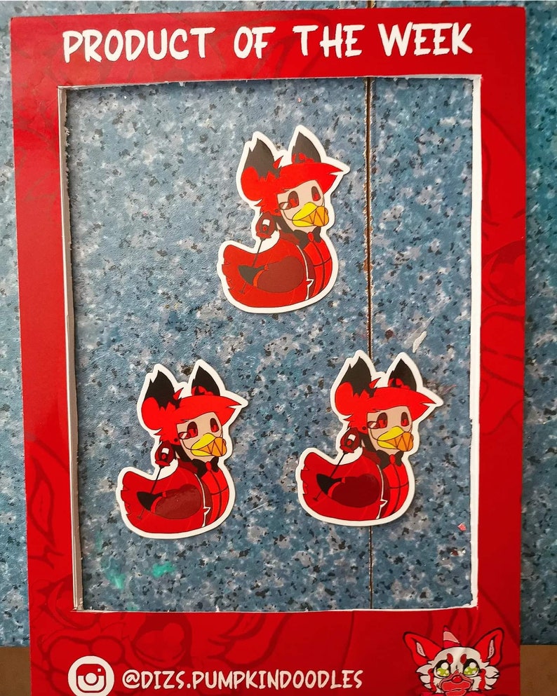 Alastor Duck Sticker Hazbin Hotel Inspired Die Cut Stickers, Hand Drawn ...