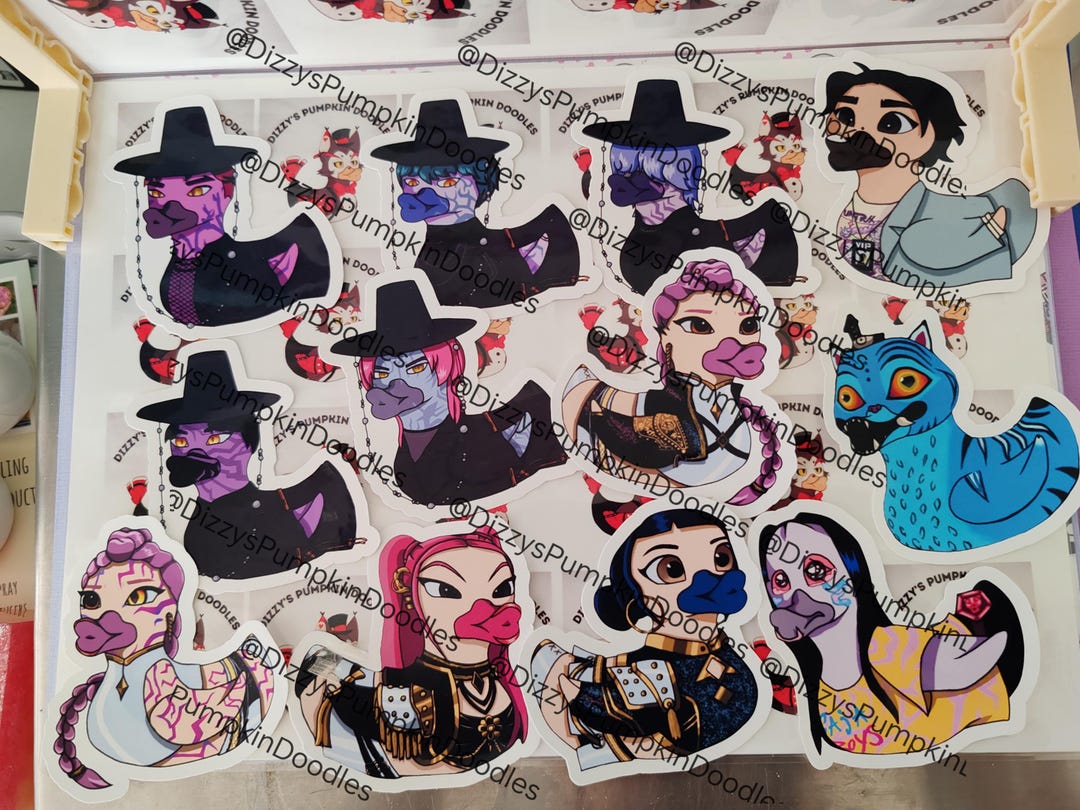 Kpop Duck Stickers Hand-drawn | Kpop-inspired Art | Cute Duck Character ...