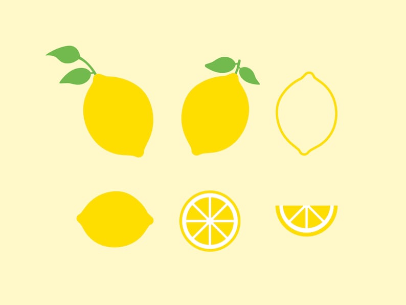 Lemons SVG PNG for DIY, Circut and Pod, Instant Download Commercial Use ...