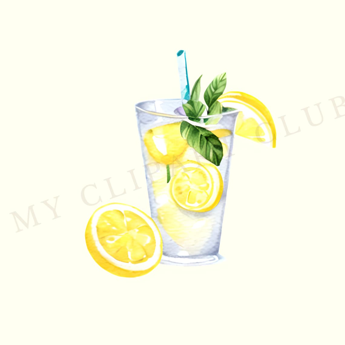 40 Watercolor Lemon Clipart, Lemon PNG, Lemonade, Blossom Floral Summer ...