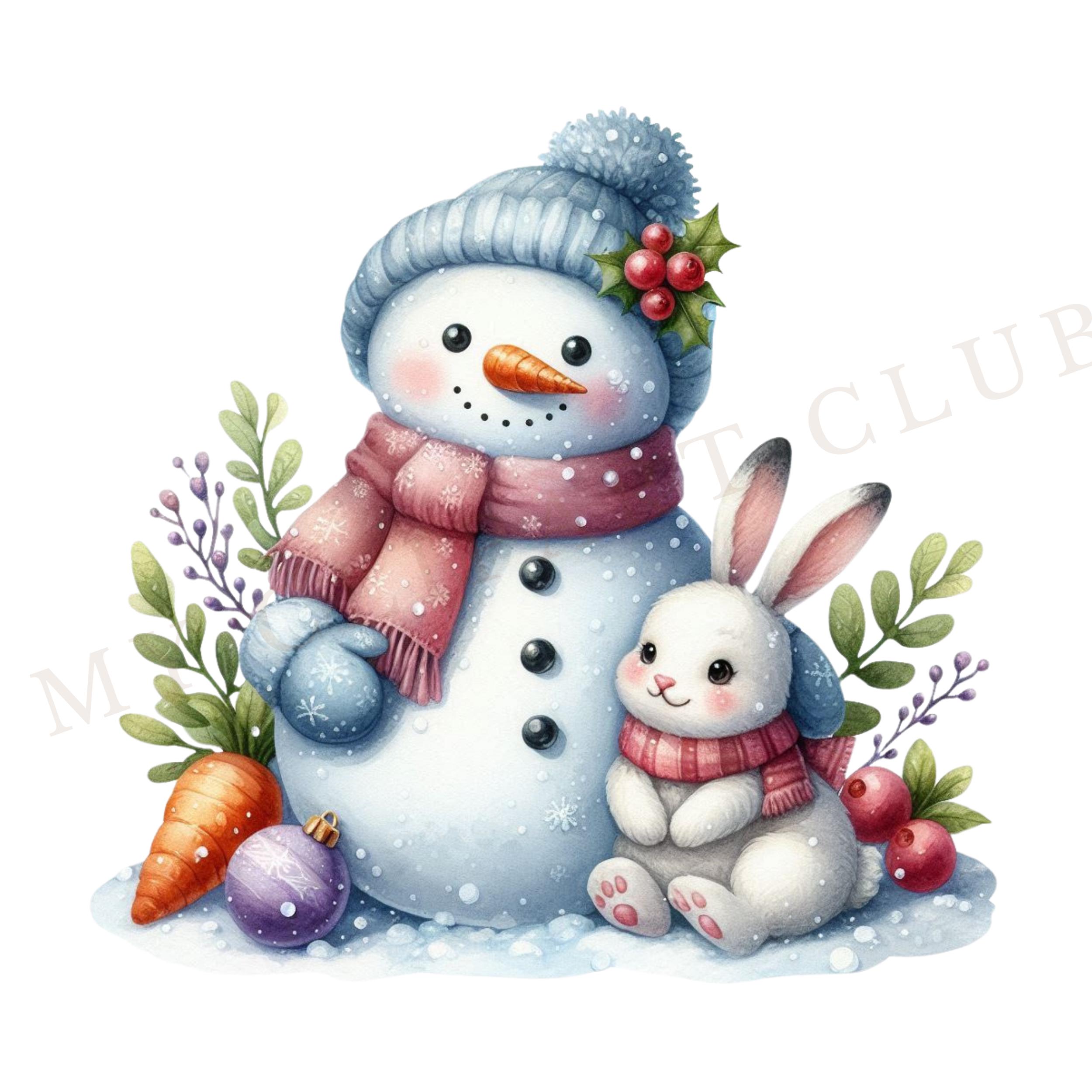 25 Cute Snowman PNG Clipart, Santa Snowmen Christmas Bundle, Instant ...
