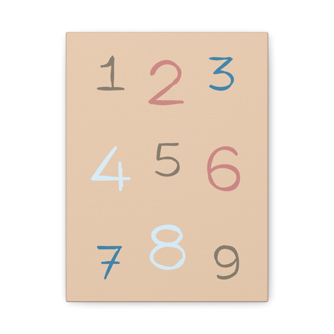Cute Learn Your Numbers Nursery Decor Canvas - Etsy
