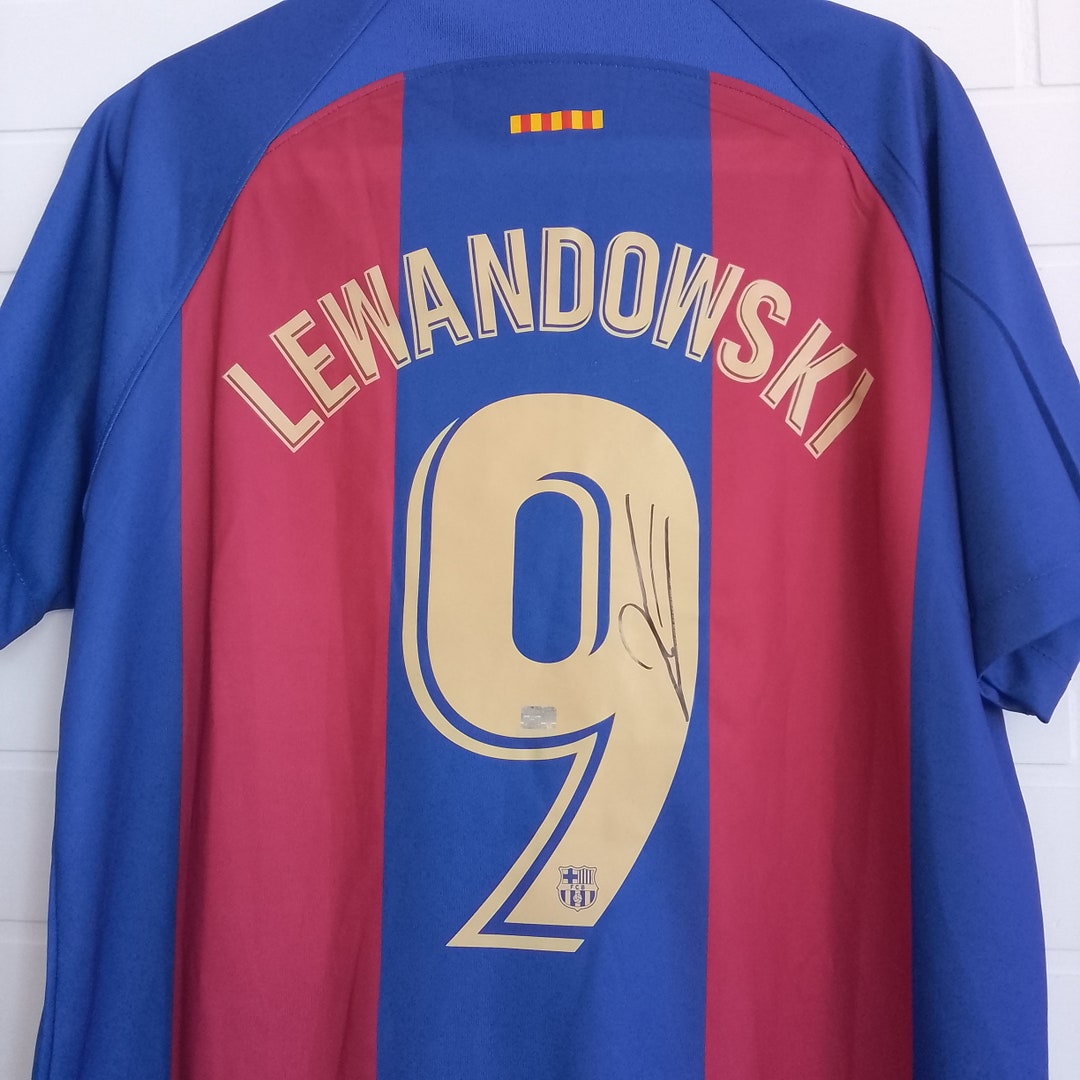 Robert Lewandowski Signed Autographed Barcelona Soccer Jersey COA - Etsy