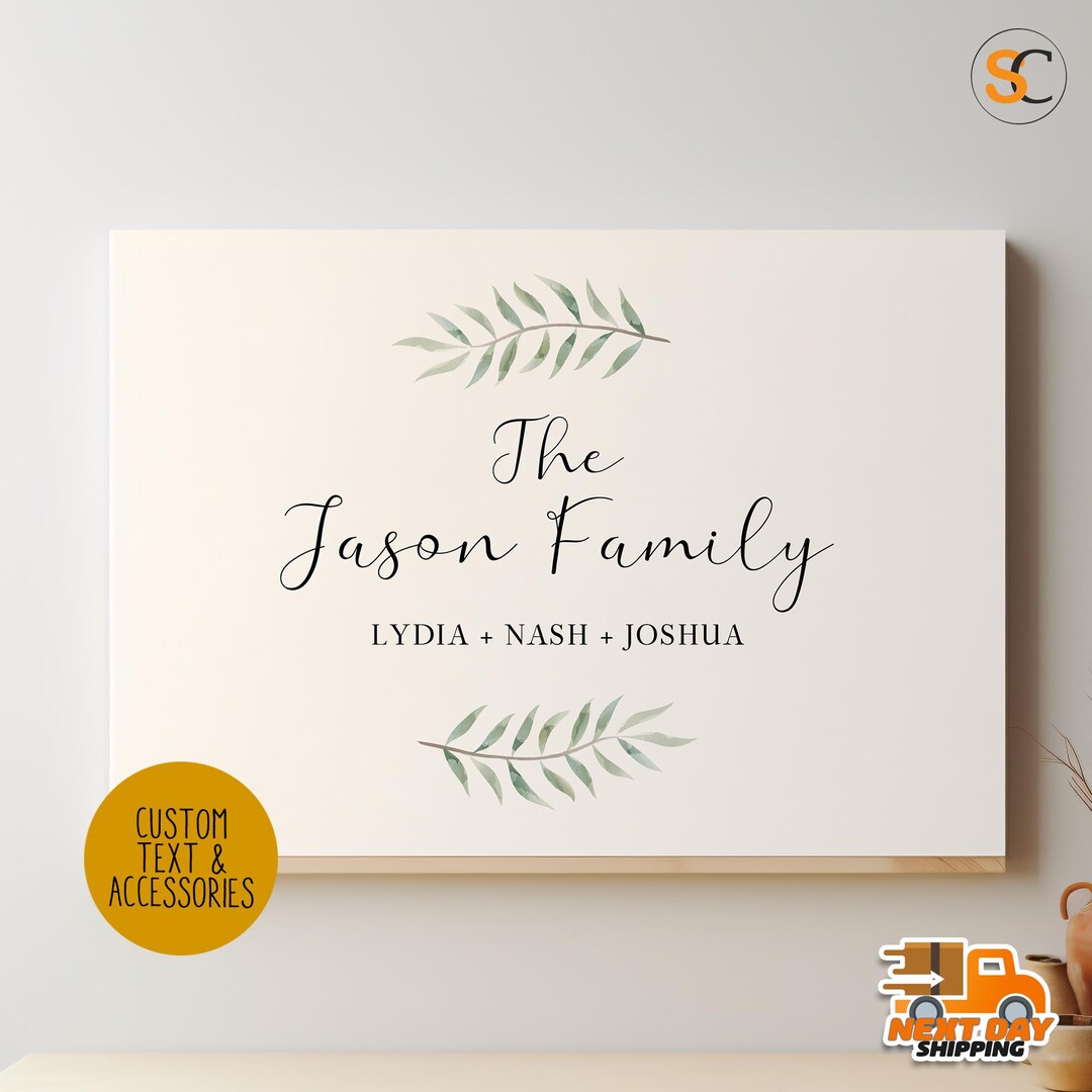Custom Family Name Wall Art – Personalized Last Name Sign With Family ...