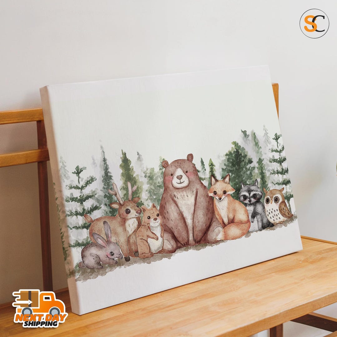 Woodland Nursery Wall Art Prints, Nursery Decorative Wall Art, Woodland ...