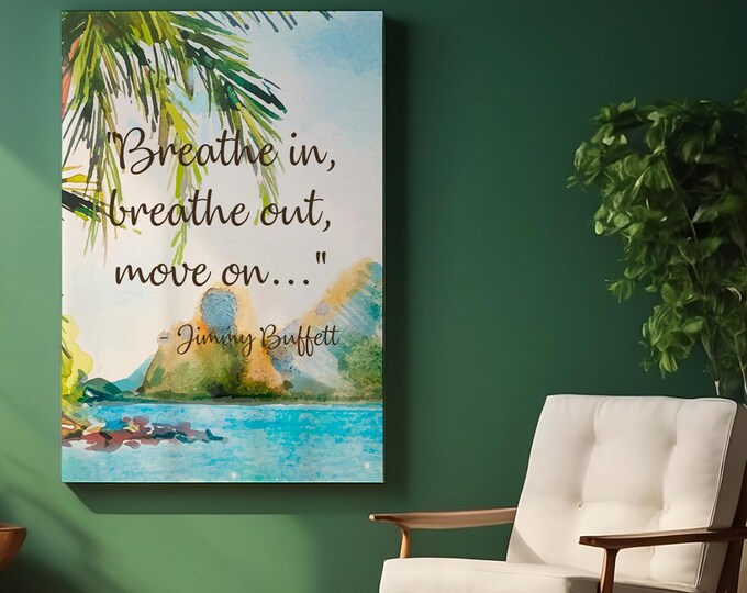 Jimmy Buffett Quote Wall Art - Custom Watercolor Canvas Print ...