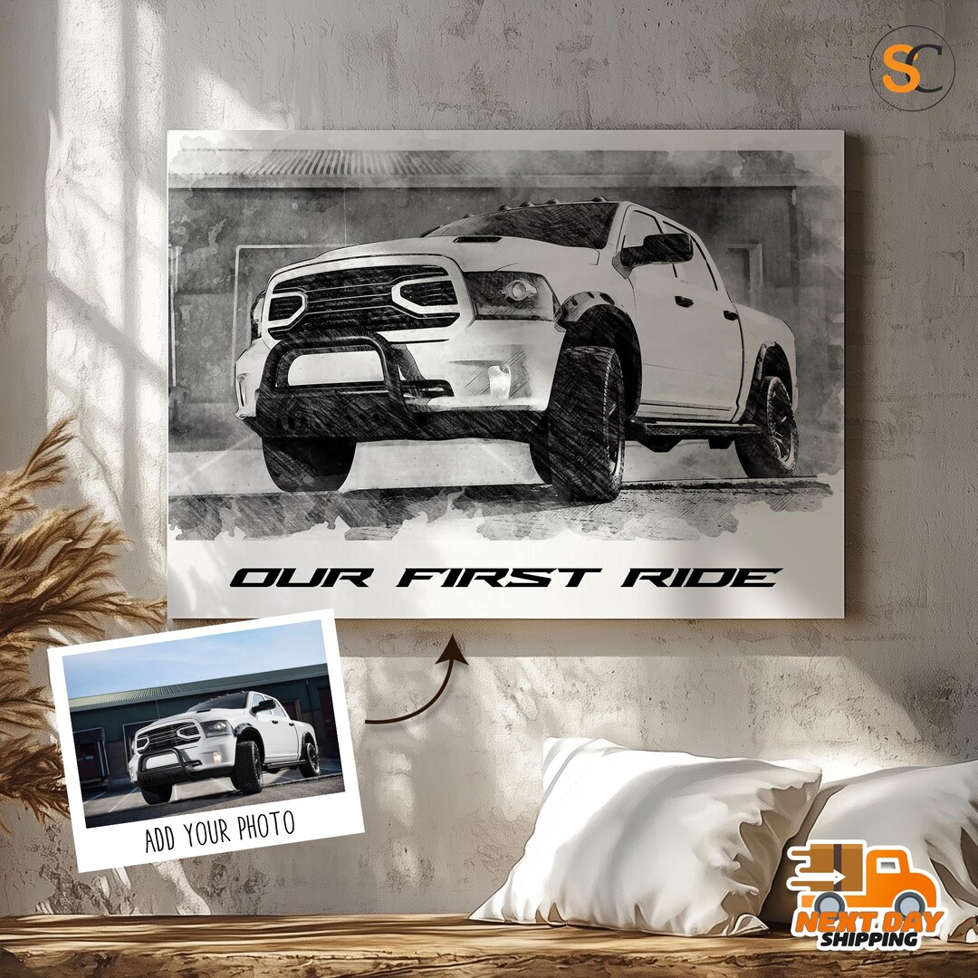Custom Car Portrait From Photo, Truck Art, Car Lover Gift - Etsy