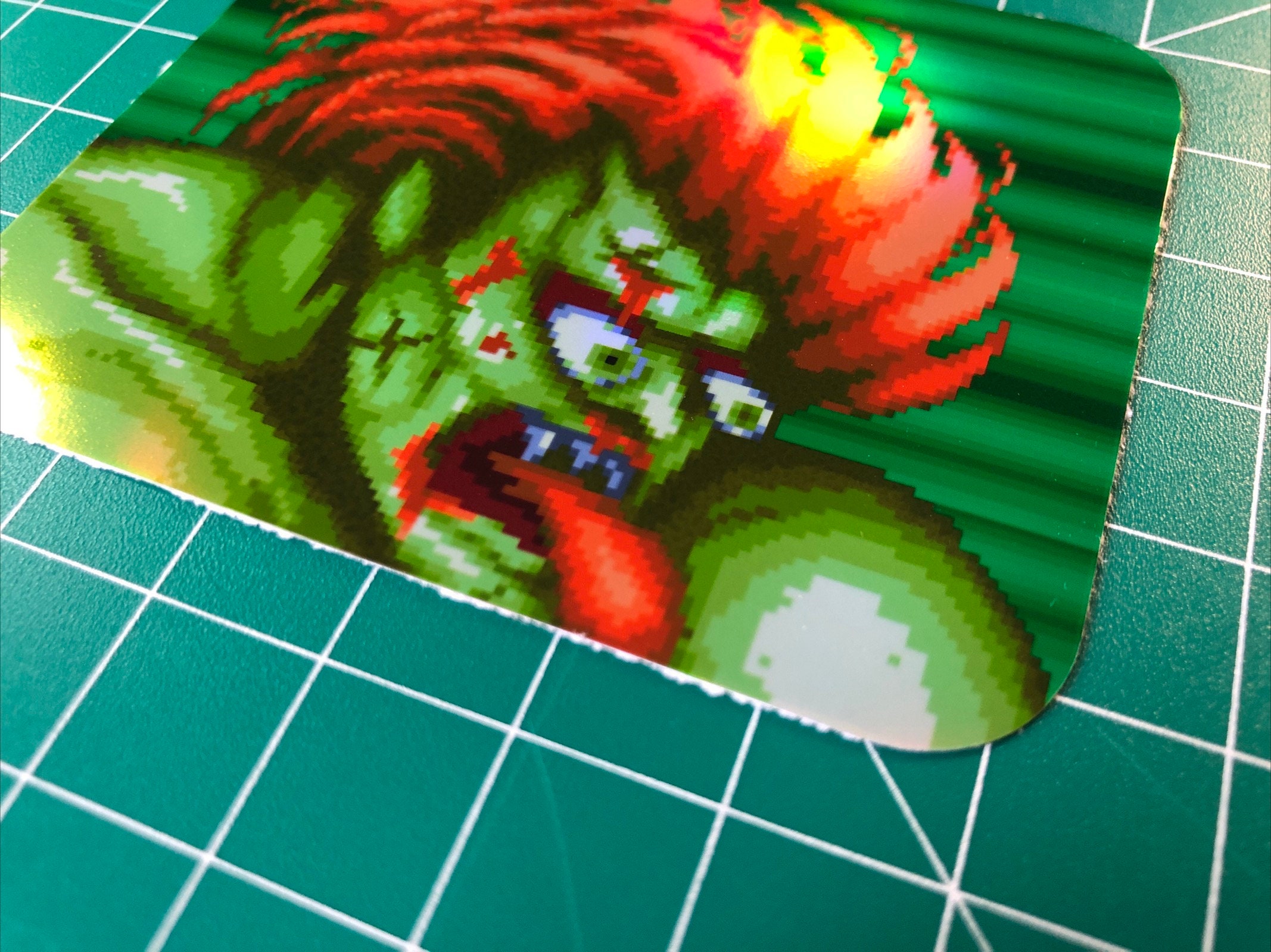Street Fighter Blanka Damage Sticker 2.75x3.5” Glossy Decal Holographic ...