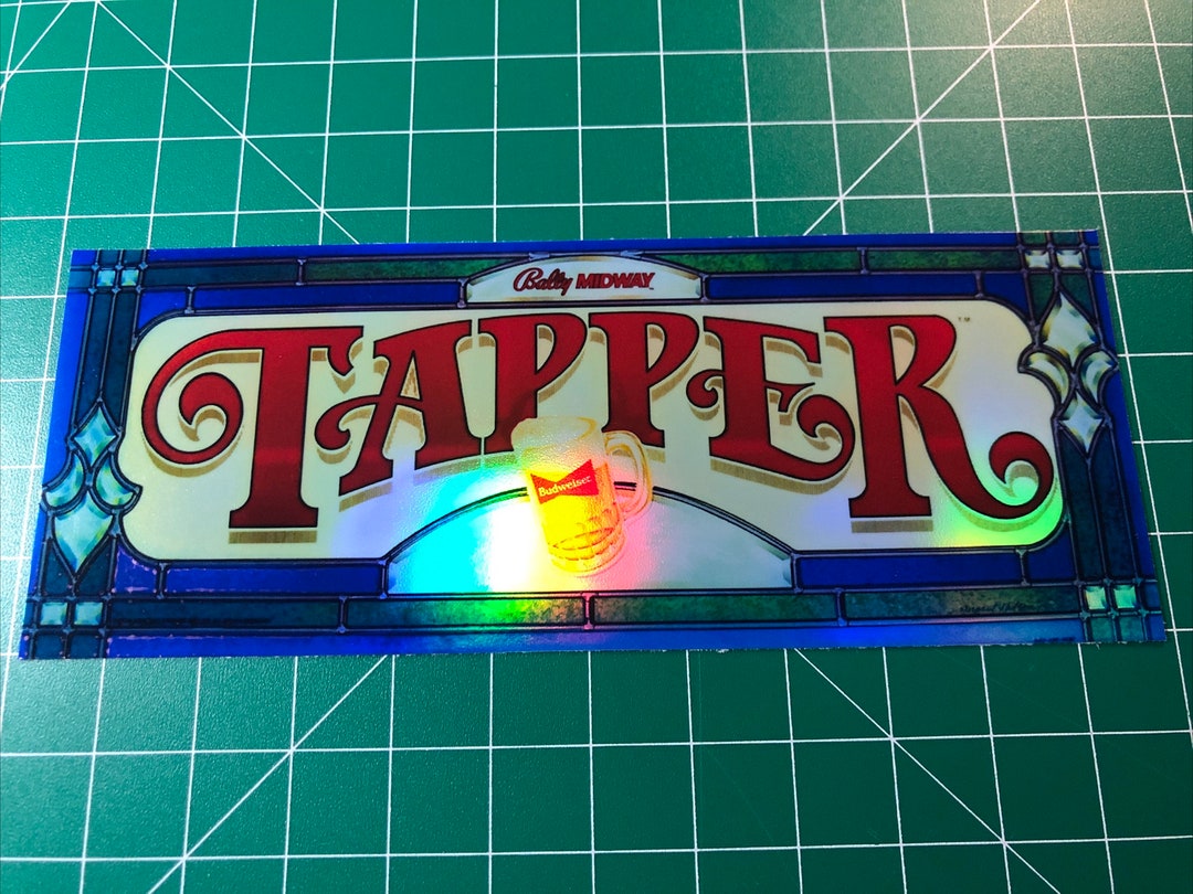 Tapper Budweiser Arcade Marquee Sticker 2.45x6” Glossy Decal Holographic Vinyl - Etsy