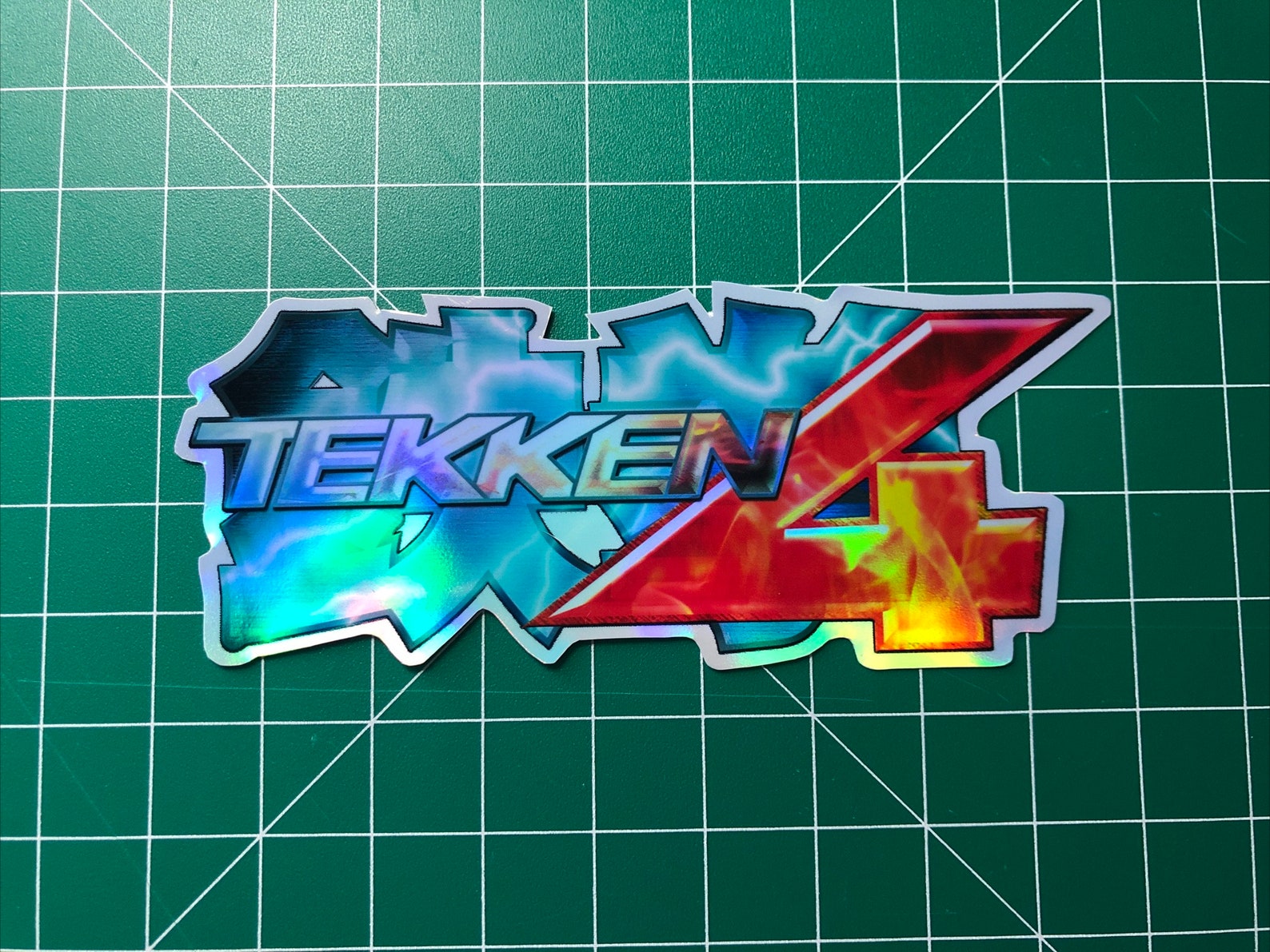 Tekken 4 Arcade Logo Sticker 2x4.5” Glossy Decal Holographic Rainbow ...