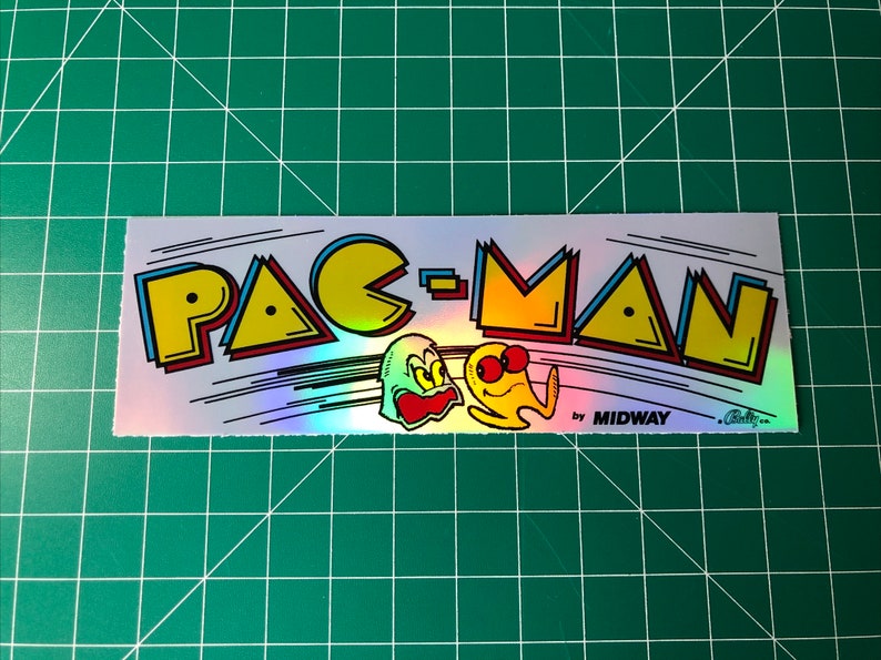 Pac-man Midway Arcade Marquee Sticker 1.85x5.65” Glossy Decal ...