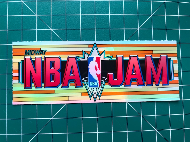 NBA Jam Arcade Marquee 2.15x5.75” Sticker Glossy Decal Holographic ...