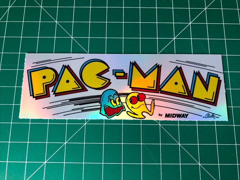 Pac-man Midway Arcade Marquee Sticker 1.85x5.65” Glossy Decal ...